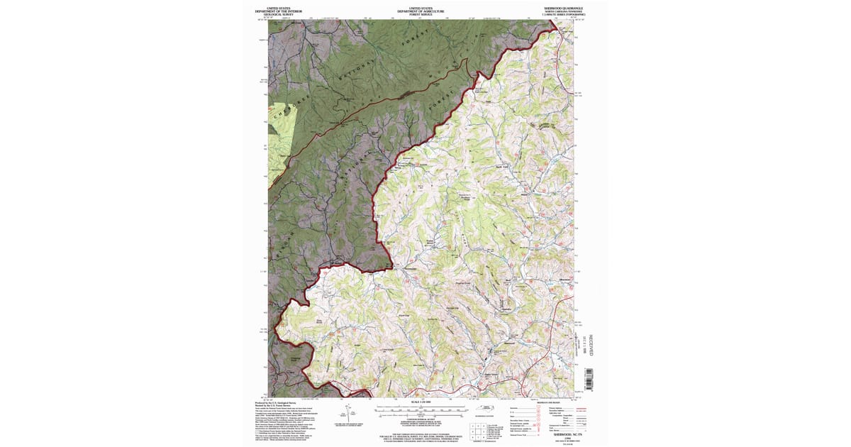 1994 Map of Sherwood, Watauga County, NC — High-Res | Pastmaps