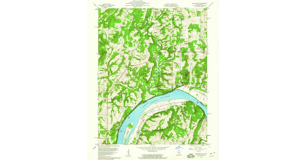 1959 Map of Shetlerville, Pope County, IL — High-Res | Pastmaps