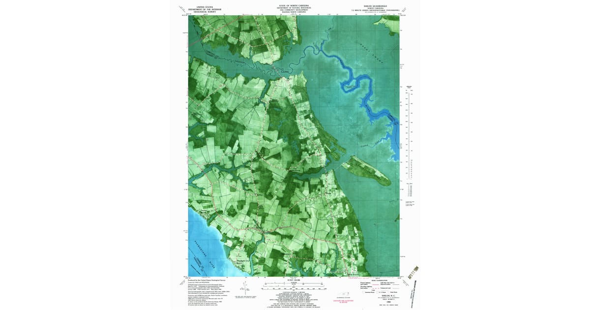 1982 Map of Shiloh, Camden County, NC — High-Res | Pastmaps