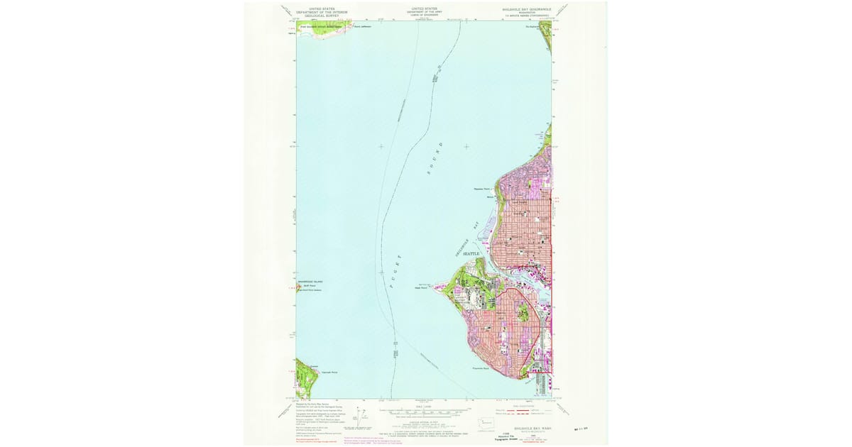 1949 Map of Shilshole Bay, King County, WA — High-Res, 1976 Print ...