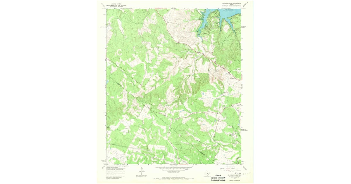 1967 Map of Shingle Hills, Travis County, TX — High-Res | Pastmaps