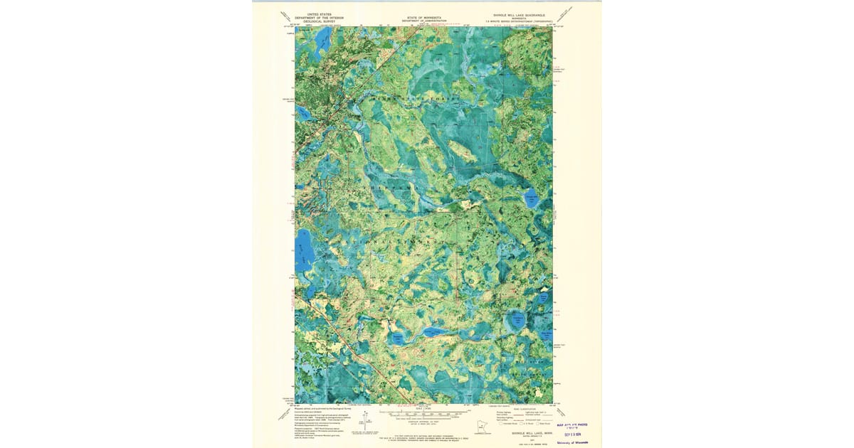 1971 Map of Shingle Mill Lake, Cass County, MN — High-Res | Pastmaps