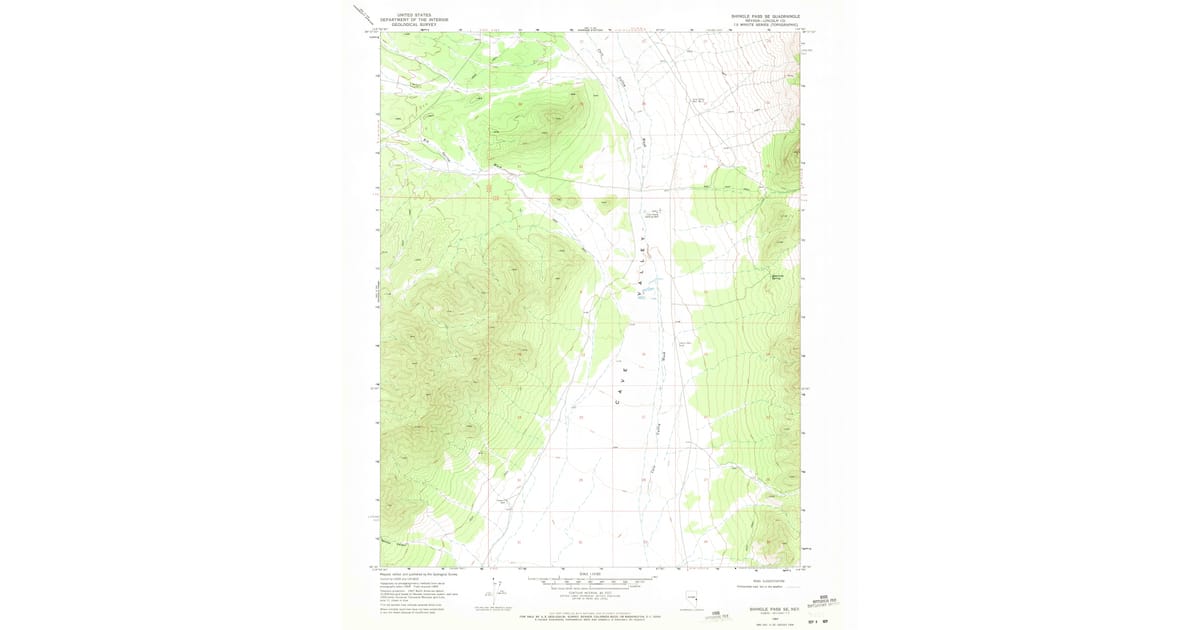 1969 Map of Shingle Pass SE, Lincoln County, NV — High-Res | Pastmaps