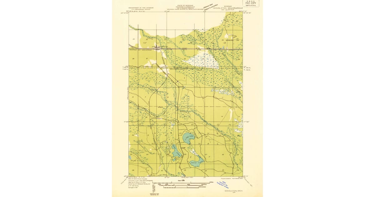 Old Maps of Alger County, MI for Hiking & Exploration | Pastmaps