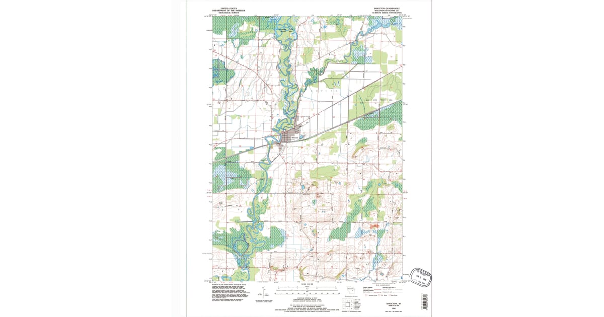 1992 Map of Shiocton, WI — High-Res | Pastmaps