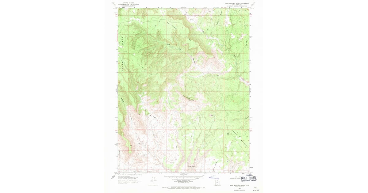 1968 Map of Ship Mountain Point, Kane County, UT — High-Res | Pastmaps