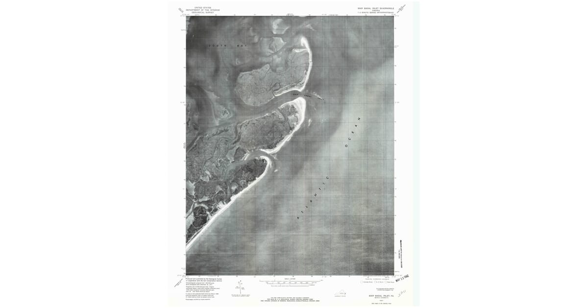 1977 Map of Ship Shoal Inlet, Northampton County, VA — High-Res | Pastmaps