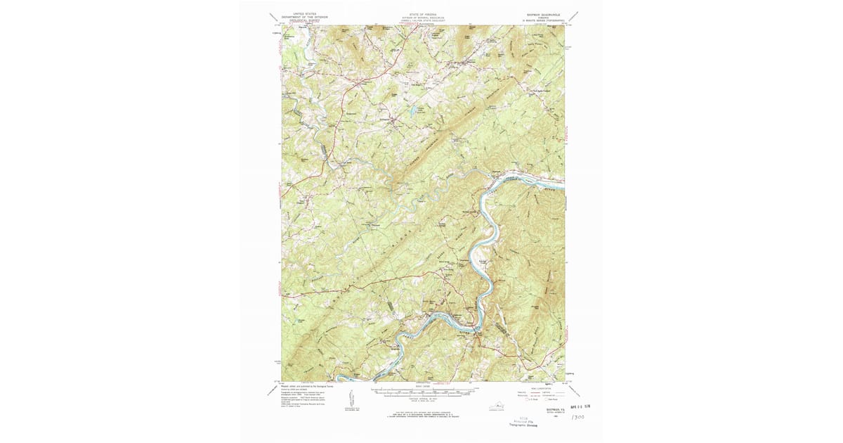 1961 Map of Shipman, VA — High-Res | Pastmaps