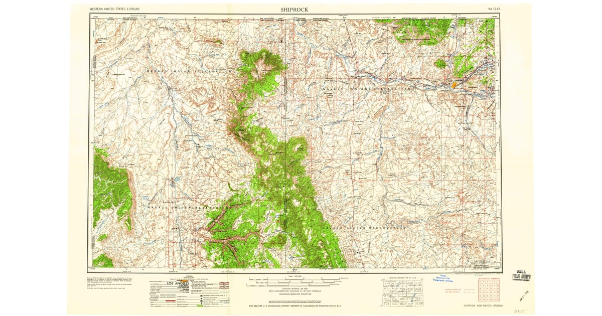1959 Map of Shiprock, NM — High-Res | Pastmaps