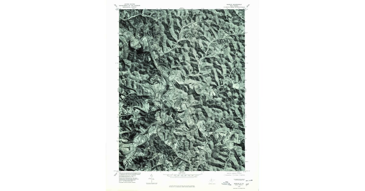 1976 Map of Shirley, Tyler County, WV — High-Res | Pastmaps