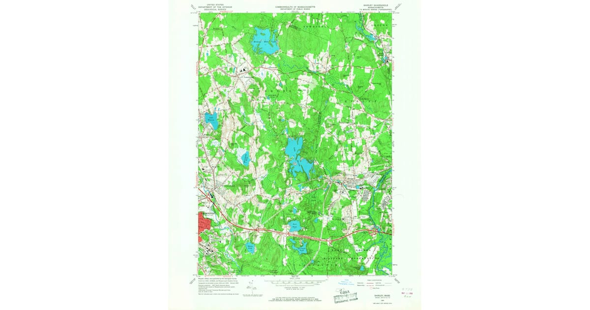 1965 Map of Shirley, Worcester County, MA — High-Res | Pastmaps
