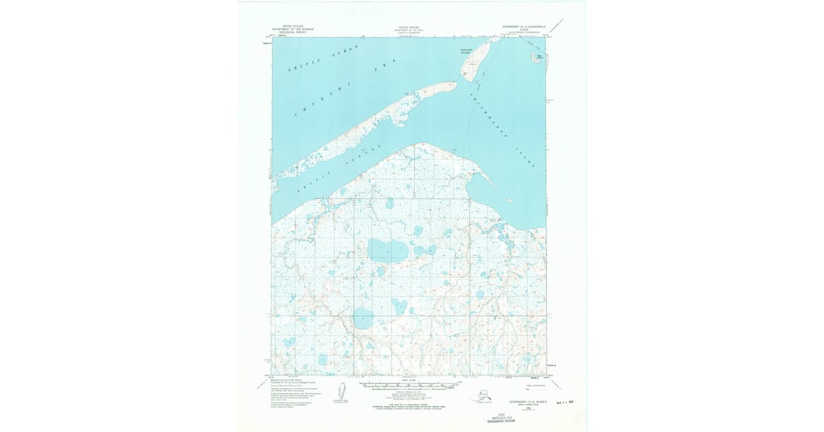1950 Map of Shishmaref A-3, Nome Borough, AK — High-Res, 1976 Print ...