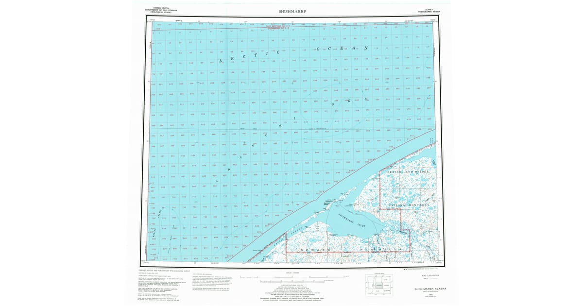 1950 Map of Shishmaref, AK — High-Res, 1980 Print | Pastmaps