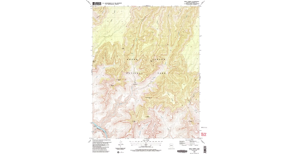 1988 Map of Shiva Temple, Coconino County, AZ — High-Res | Pastmaps
