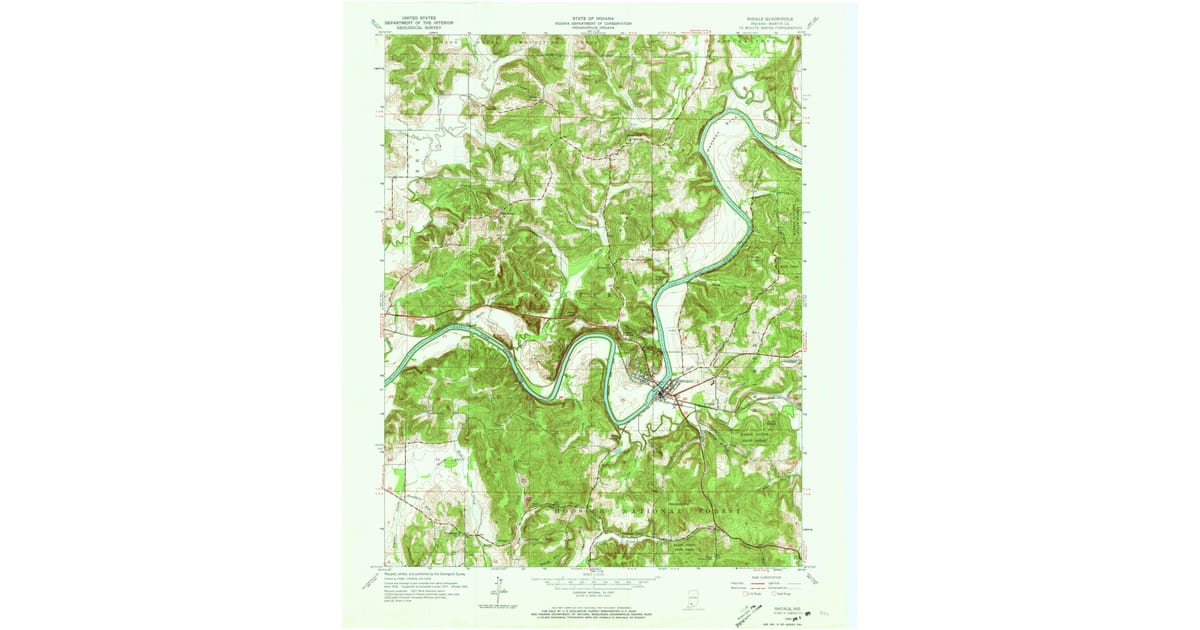 1960 Map of Shoals, IN — High-Res | Pastmaps
