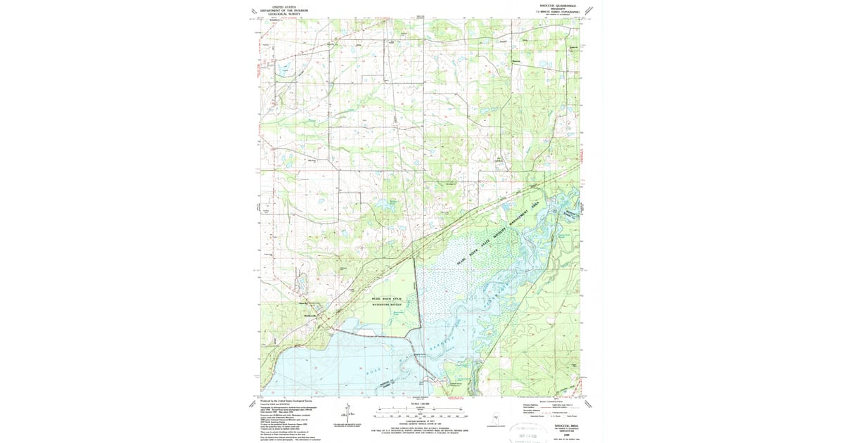1989 Map of Shoccoe, Madison County, MS — High-Res | Pastmaps