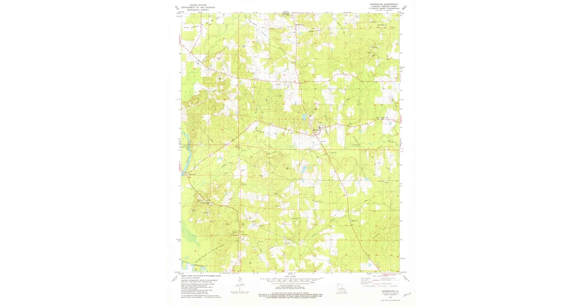 1981 Map of Shongaloo, LA — High-Res | Pastmaps
