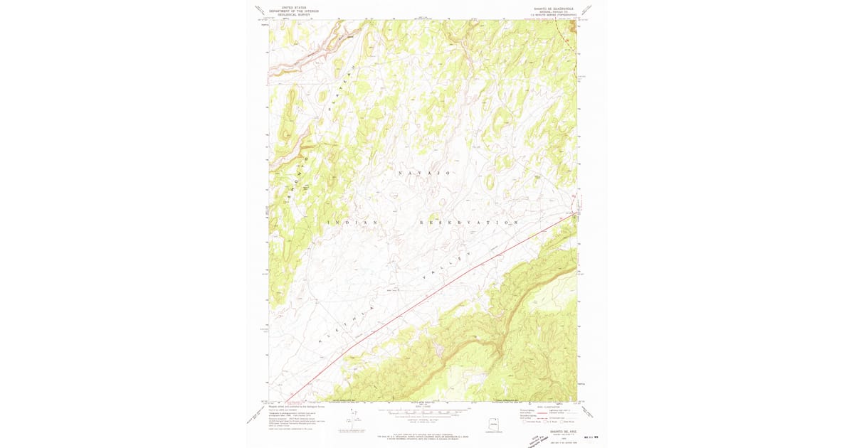 1970 Map of Shonto SE, Navajo County, AZ — High-Res | Pastmaps