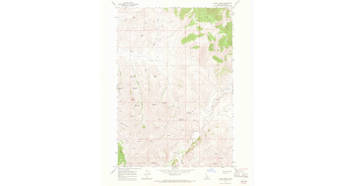 1967 Map of Short Creek, Custer County, ID — High-Res | Pastmaps