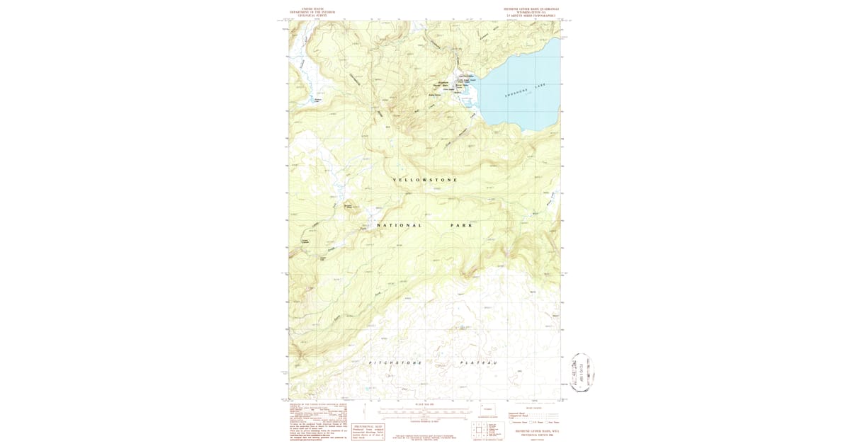 1986 Map of Shoshone Geyser Basin, Teton County, WY — High-Res | Pastmaps