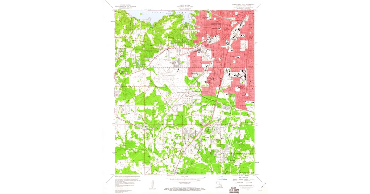 1959 Map of Shreveport West, Caddo Parish, LA — High-Res | Pastmaps