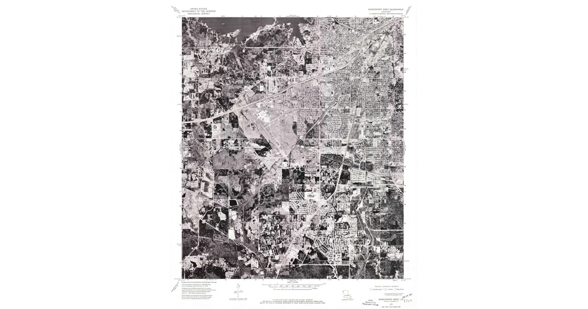 1975 Map of Shreveport West, Caddo Parish, LA — High-Res | Pastmaps