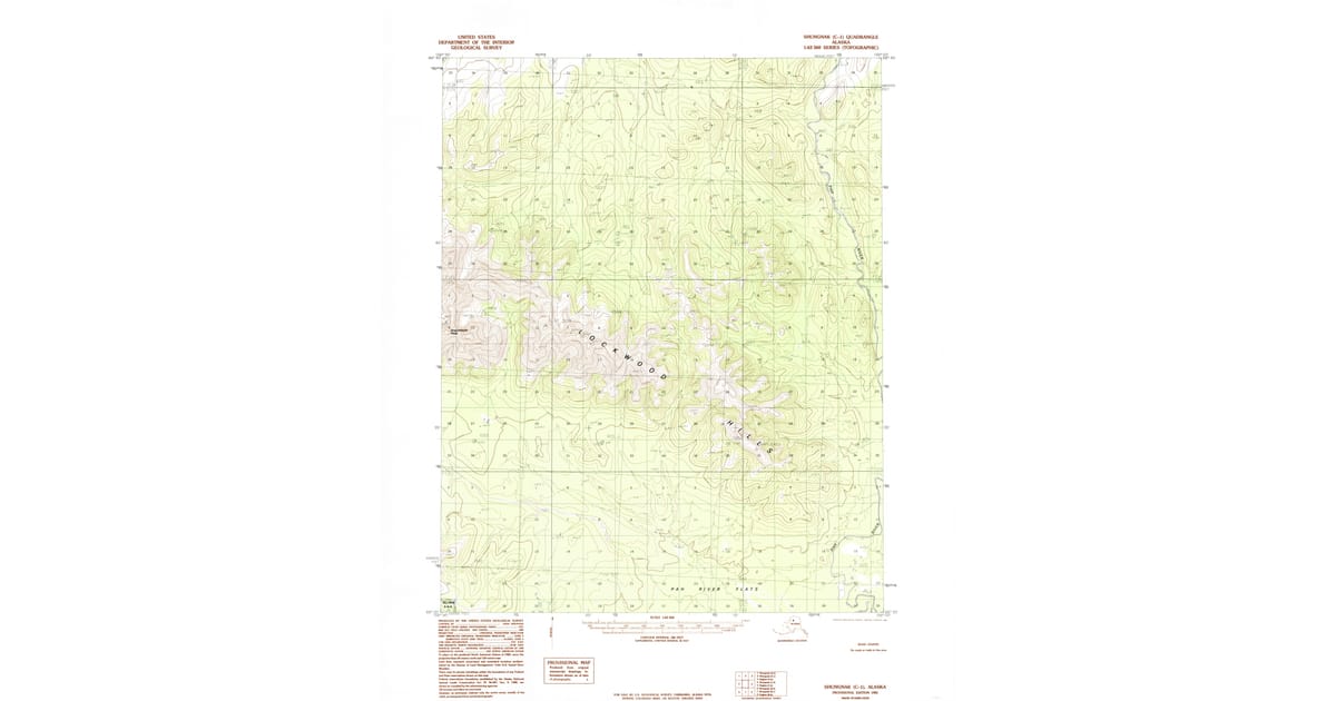 1985 Map of Shungnak C-1, Northwest Arctic Borough, AK — High-Res ...