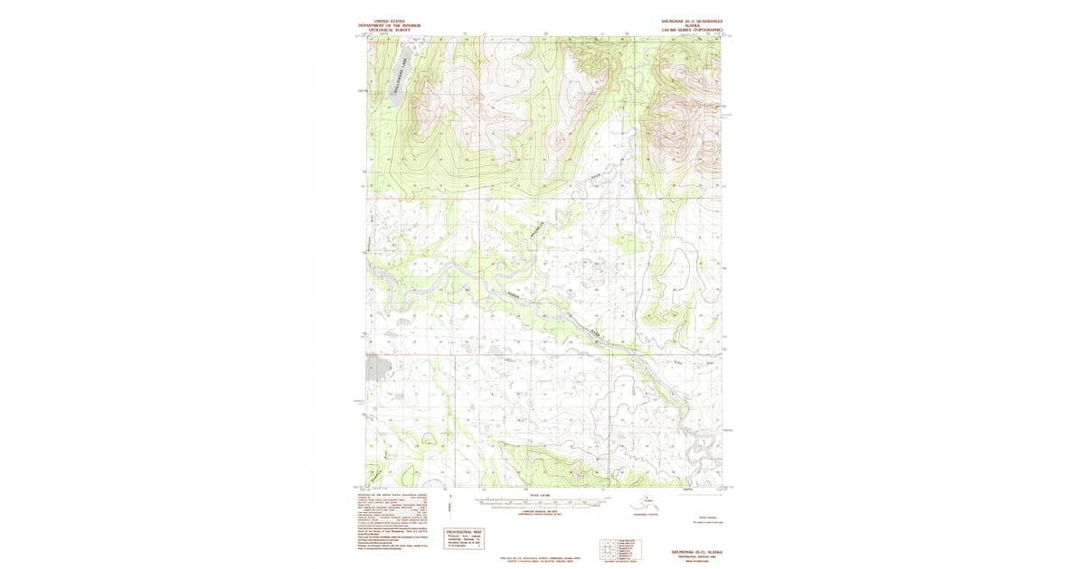 1985 Map of Shungnak D-1, Northwest Arctic Borough, AK — High-Res ...