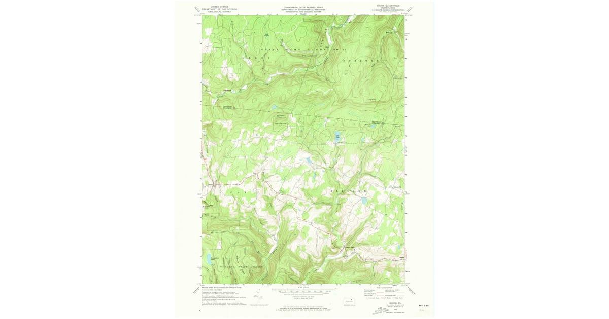 1970 Map of Shunk, Sullivan County, PA — High-Res | Pastmaps