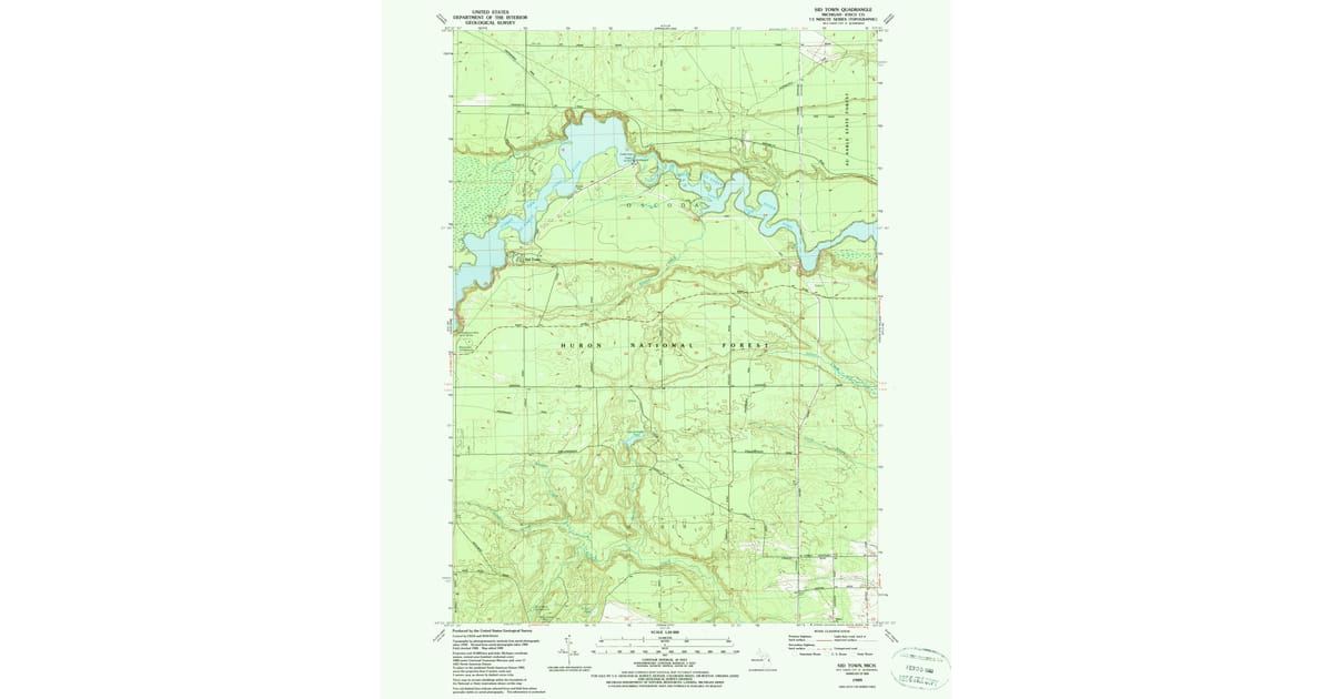 1989 Map of Sid Town, Iosco County, MI — High-Res | Pastmaps