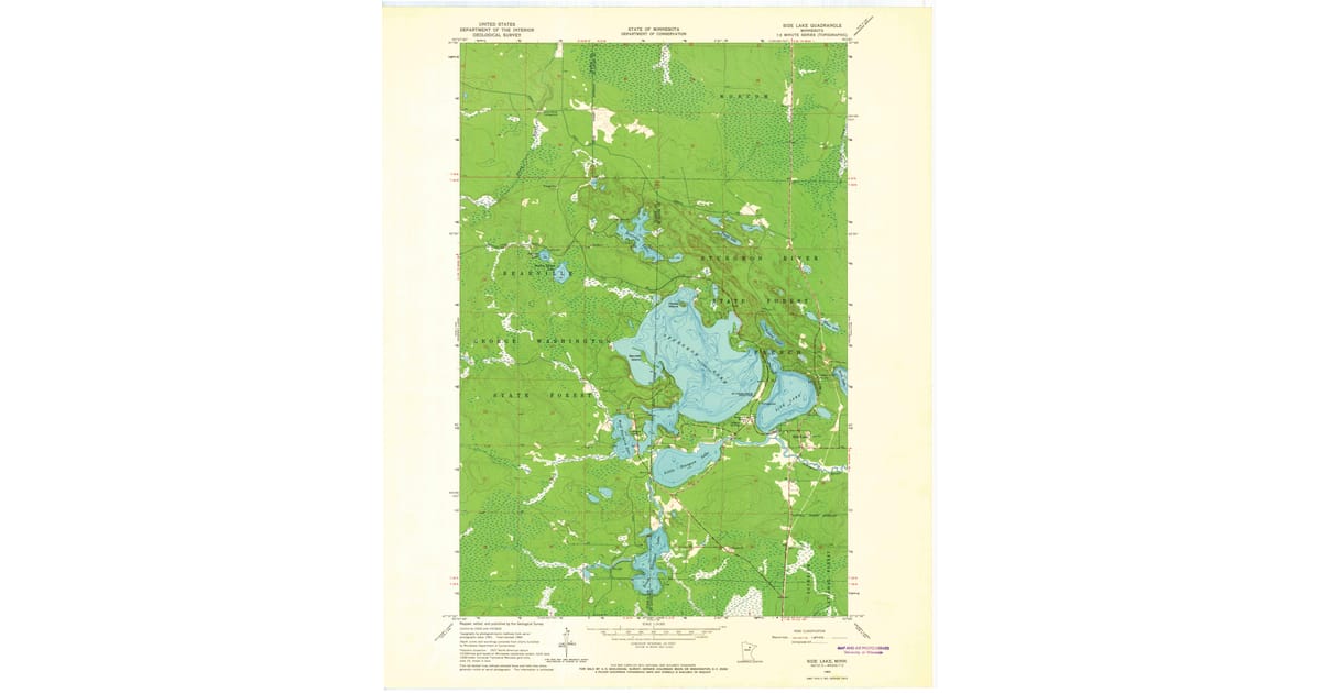 1964 Map of Side Lake, St. Louis County, MN — High-Res | Pastmaps