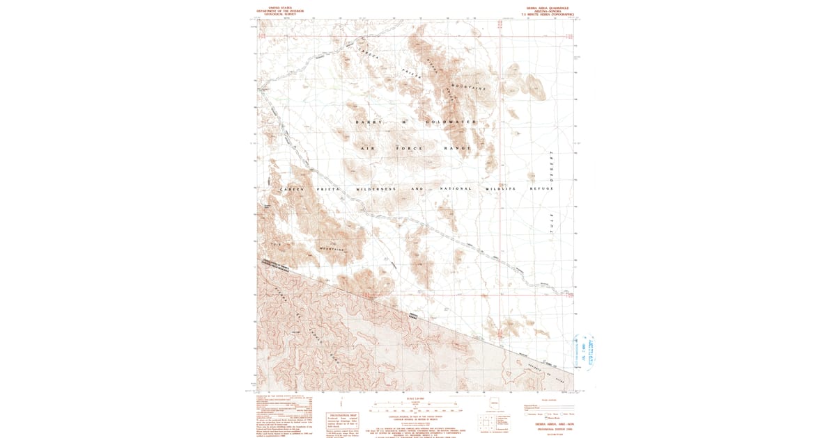 1990 Map of Sierra Arida, Yuma County, AZ — High-Res | Pastmaps