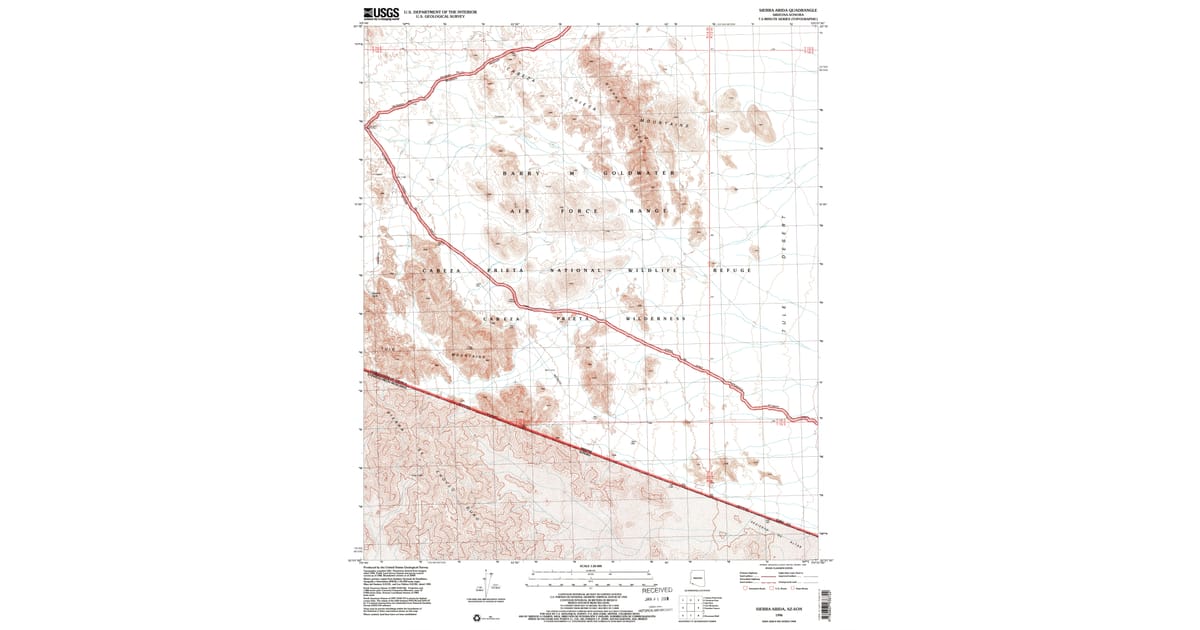 1996 Map of Sierra Arida, Yuma County, AZ — High-Res | Pastmaps
