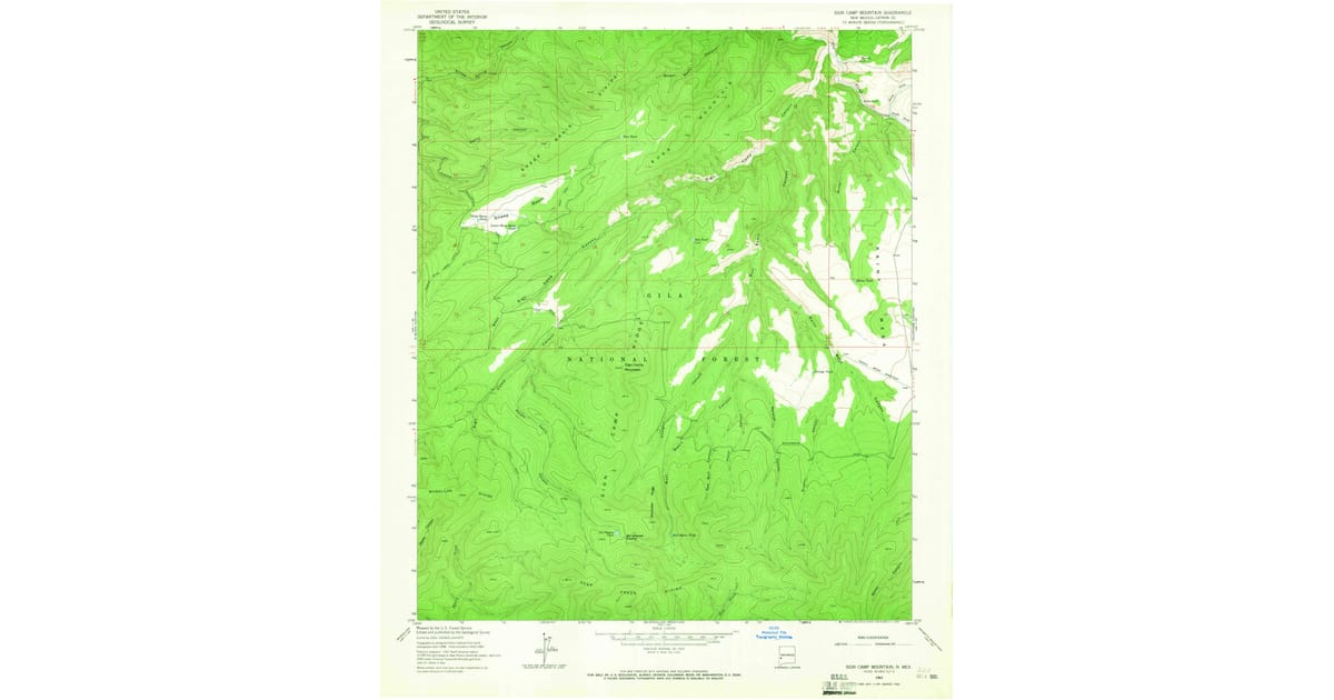 1963 Map of Sign Camp Mountain, Catron County, NM — High-Res | Pastmaps