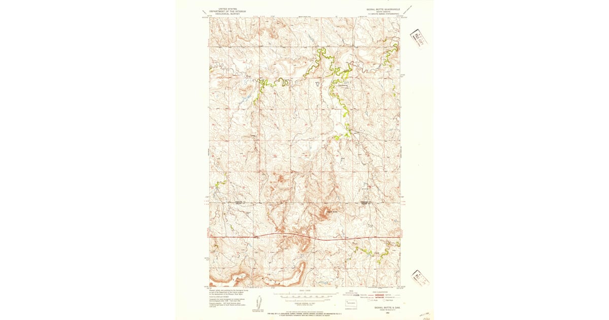 1952 Map of Signal Butte, Perkins County, SD — High-Res | Pastmaps