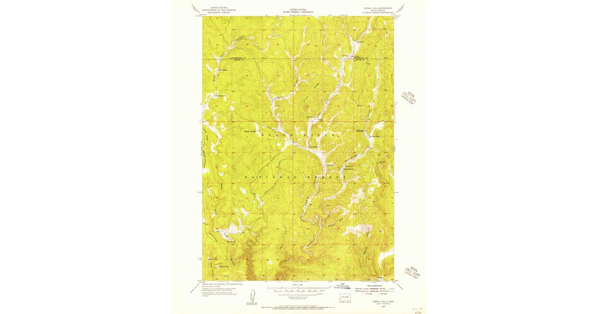 1955 Map of Signal Hill, Custer County, SD — High-Res | Pastmaps