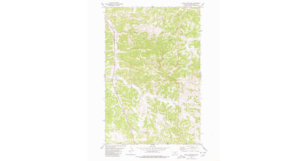 1980 Map of Signal Mountain, Musselshell County, MT — High-Res | Pastmaps