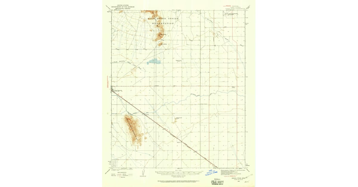 1922 Map of Signal Peak, Pinal County, AZ — High-Res | Pastmaps