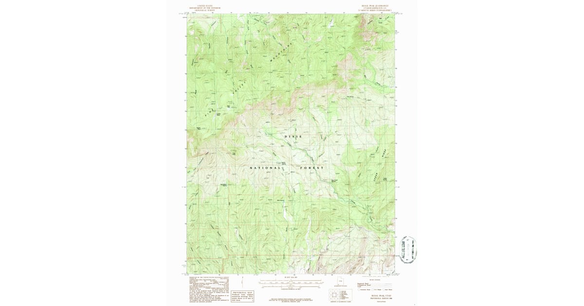 1986 Map of Signal Peak, Washington County, UT — High-Res | Pastmaps