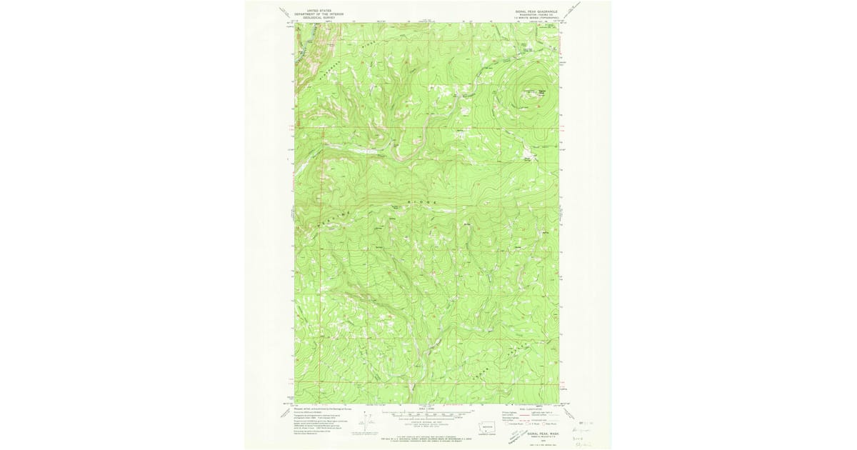 1970 Map of Signal Peak, Yakima County, WA — High-Res | Pastmaps