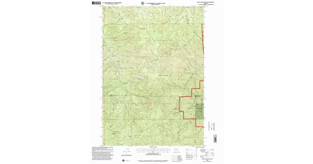 1998 Map of Silica Mountain, Lane County, OR — High-Res | Pastmaps