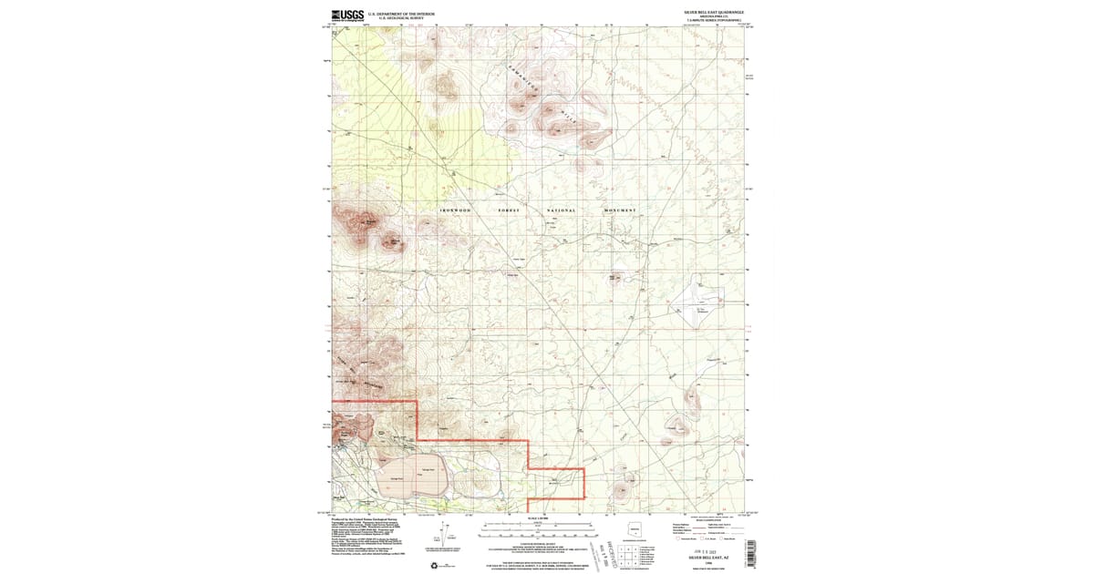 1996 Map of Silver Bell East, Pima County, AZ — High-Res | Pastmaps