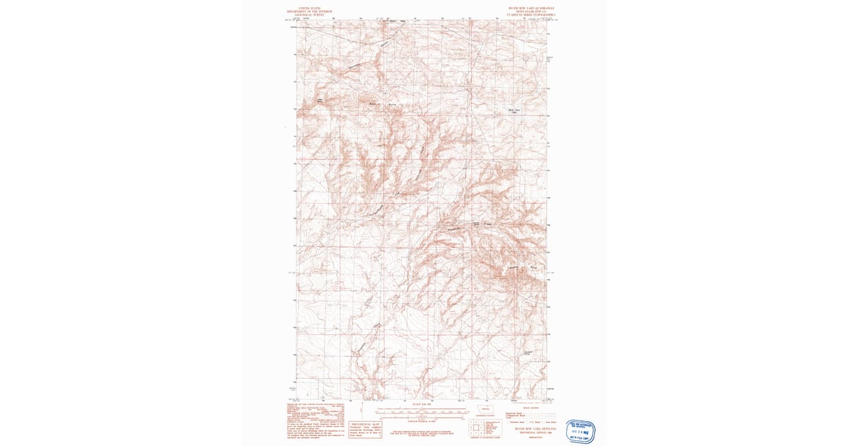 1984 Map of Silver Bow Lake, Blaine County, MT — High-Res | Pastmaps