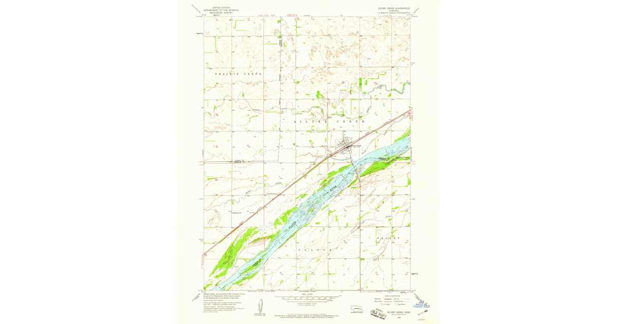 1958 Map of Silver Creek, NE — High-Res | Pastmaps