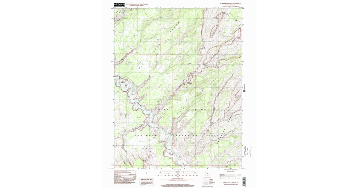 1997 Map of Silver Falls Bench, Garfield County, UT — High-Res | Pastmaps