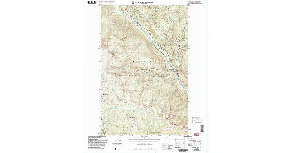 2004 Map of Silver Falls, Chelan County, WA — High-Res | Pastmaps