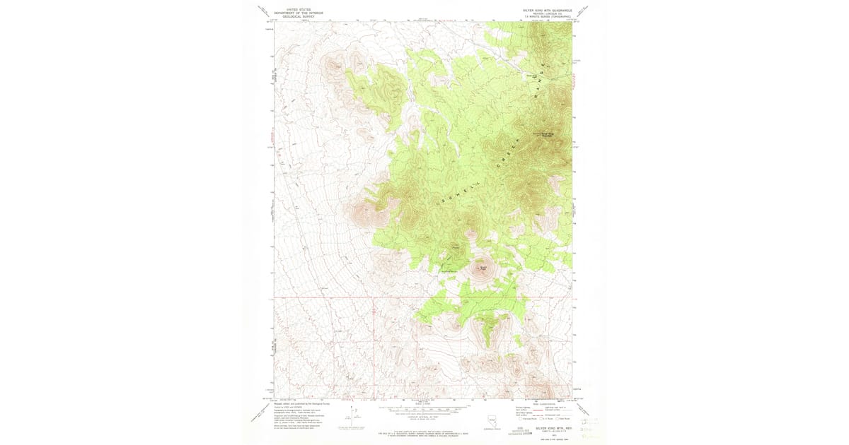 1971 Map of Silver King Mtn, Lincoln County, NV — High-Res | Pastmaps