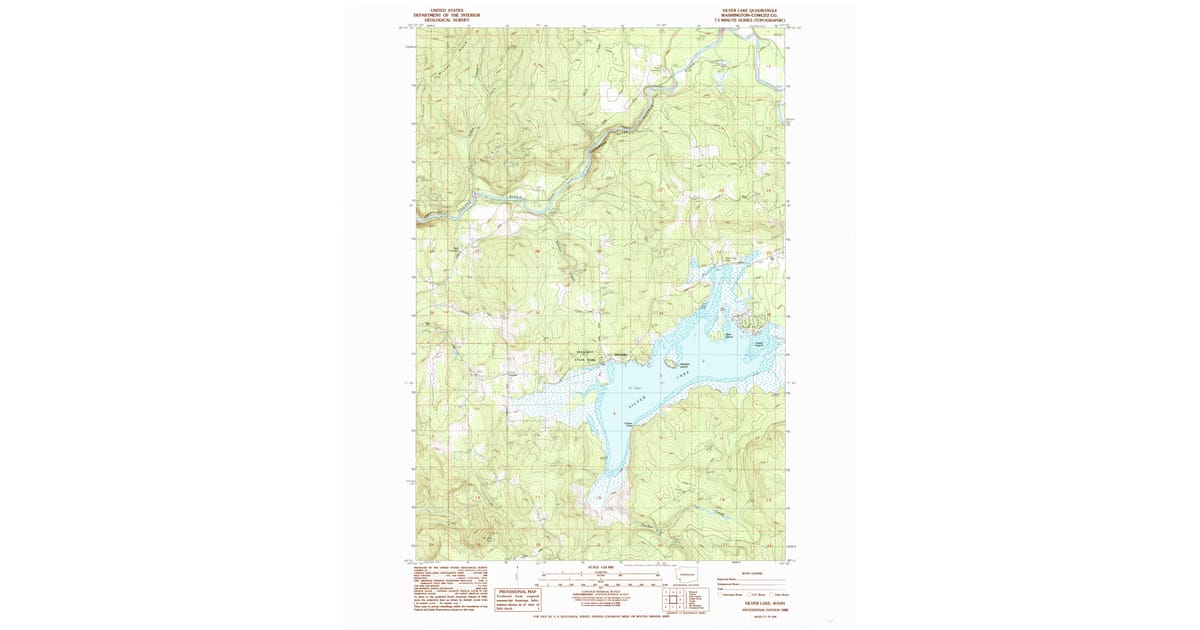 1985 Map of Silver Lake, Cowlitz County, WA — High-Res | Pastmaps