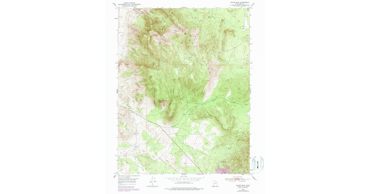 1950 Map of Silver Peak, Iron County, UT — High-Res, 1988 Print | Pastmaps