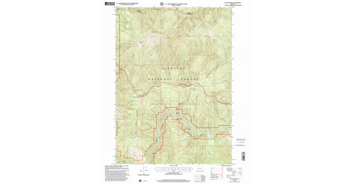 1998 Map of Silver Peak, Josephine County, OR — High-Res | Pastmaps